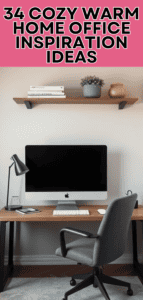 34 Cozy Warm & Dark Home Office Inspiration Ideas - Work Well Remote