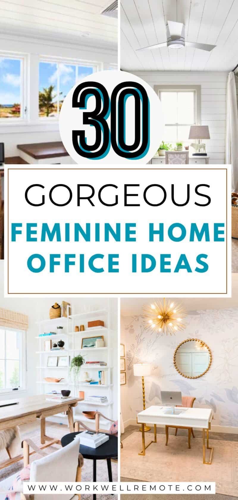 30+ Classy Feminine Home Office Ideas for Small Spaces - Work Well Remote