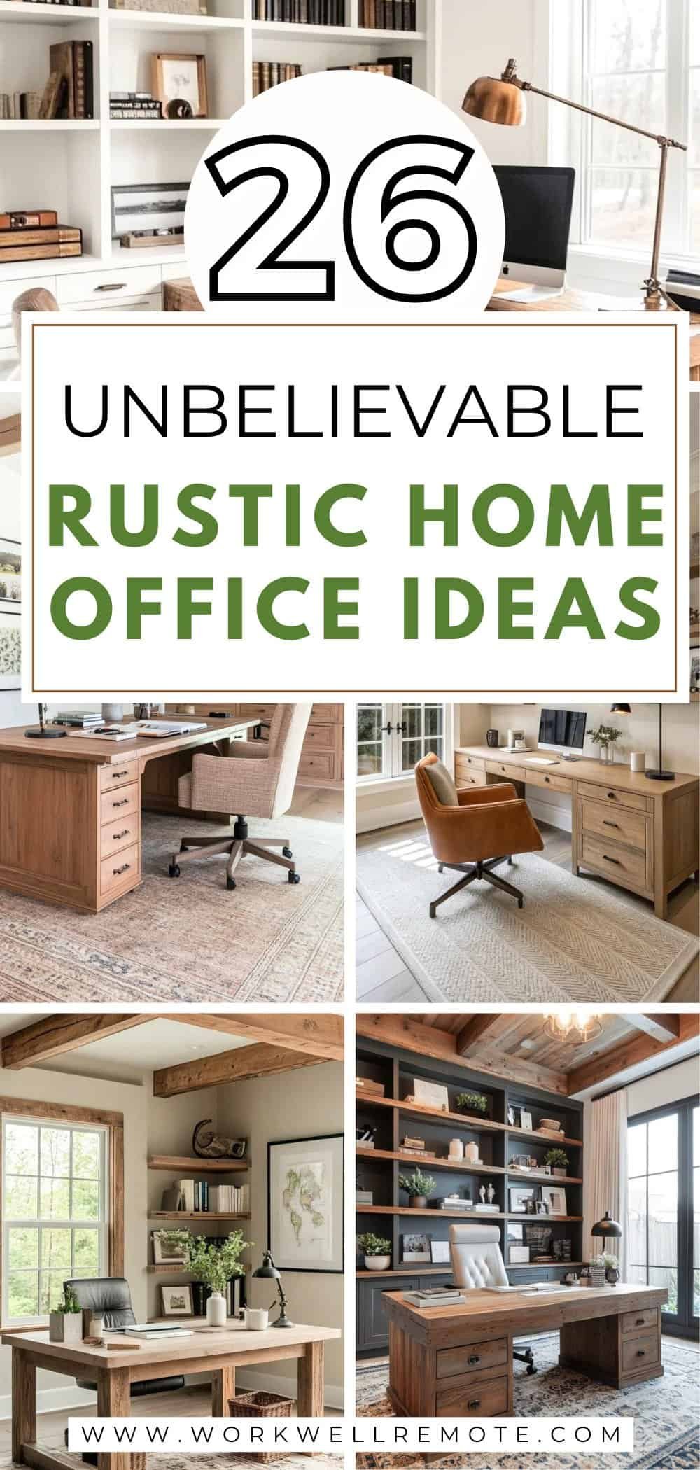 16 Rustic Home Office Ideas for a Cozy and Productive Workspace - Work ...