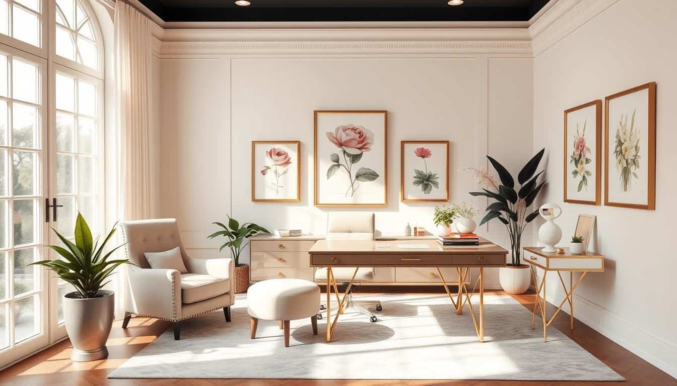 20 Cozy Feminine Home Office Ideas