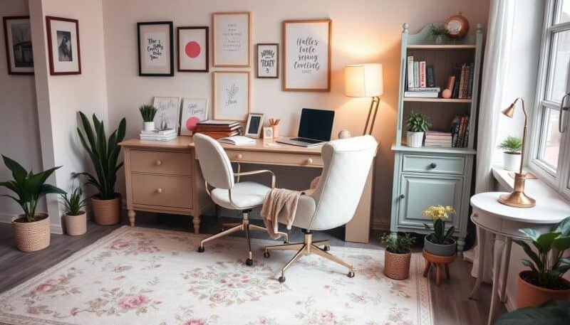 20 Cozy Feminine Home Office Ideas