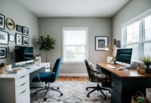 17 Two Desk Home Office Ideas for Maximizing Space - Work Well Remote