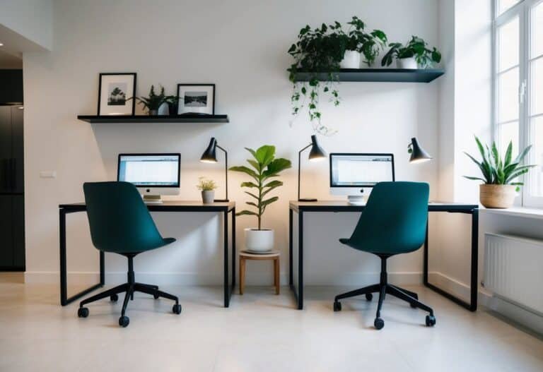17 Two Desk Home Office Ideas for Maximizing Space - Work Well Remote