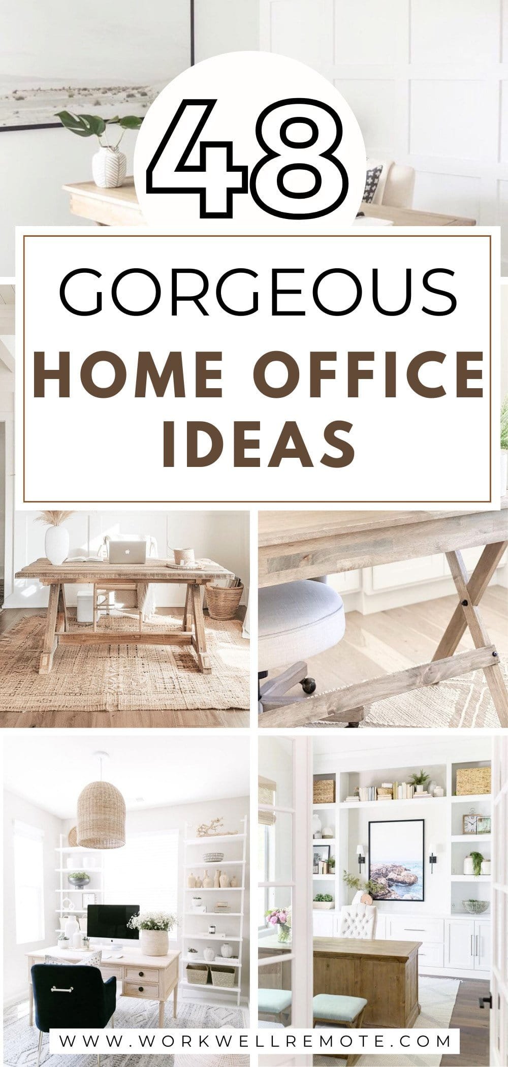 48 Stunning Neutral Home Office Ideas for a Minimalist Workspace - Work ...