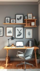 17 Stunning Grey Wall Ideas for Your Home Office - Work Well Remote