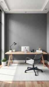 17 Stunning Grey Wall Ideas for Your Home Office - Work Well Remote