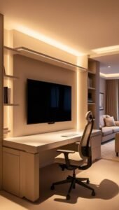 17 Gorgeous Home Office TV Room Combo Ideas - Work Well Remote
